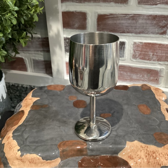 Dining | 525 Vintage Stainless Steel Wine Goblet Gently Used | Poshmark